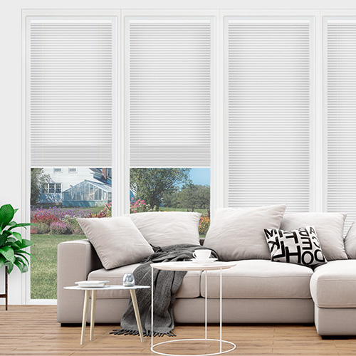 Clic No Drill Apollo Snow White - 20mm Honeycomb Pleated Blind