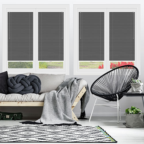 Metallic Grey Clic Fit Venetian - No Drill Aluminium Blind | Blinds4UK