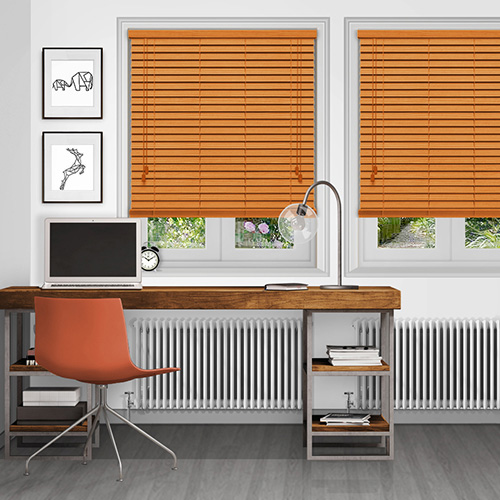 Native Red Oak Fauxwood Blind With Grain Effect Style -in A 50mm Slat ...